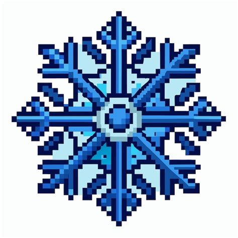 Intricate Blue Pixel Art Snowflake For Winter And Holiday Themes Premium Ai Generated Vector