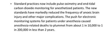 Solved Standard Practices Now Include Pulse Oximetry And