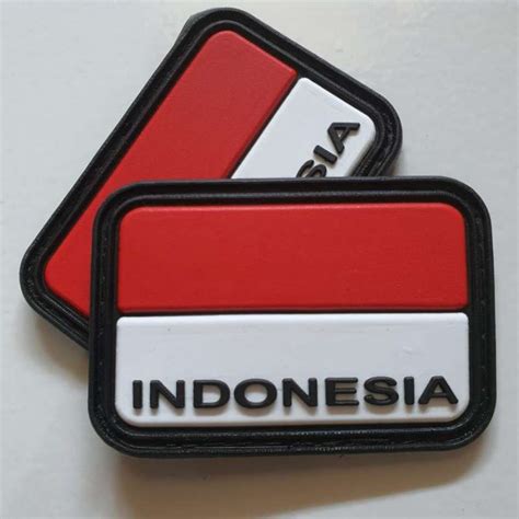 Jual Patch Rubber Logo Bendera Merah Putih Tulisan Indonesia 3d Di Seller Arl Collections