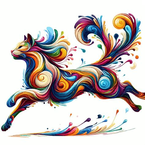 Vector De Dibujos Animados De Gatos Coloridos En Fondo Blanco Vector