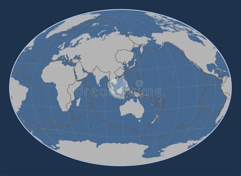 Sunda Tectonic Plate Contour Fahey Oblique Boundaries Stock