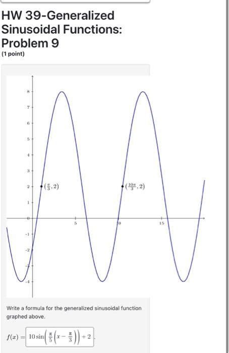 Solved Hw 39 Generalized Sinusoidal Functions Problem 9 1