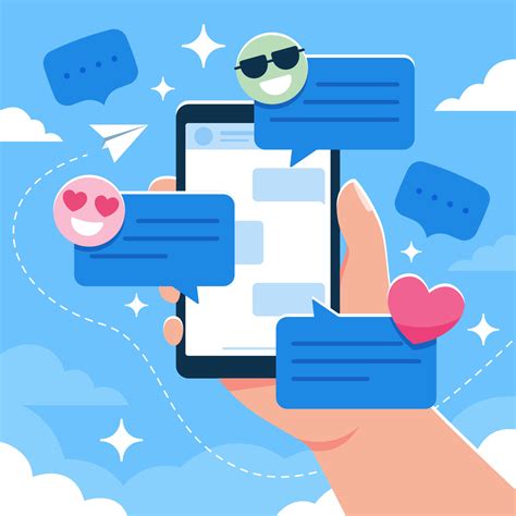 Mobile Chat Activity With Hand Holding Smartphone 18730266 Vector Art