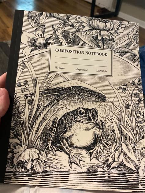Composition Notebook College Ruled Frog Mushroom Vintage