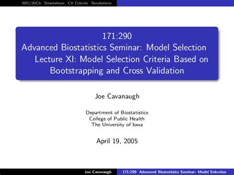 Model Selection Criteria Based On Bootstrapping And Cross Validation