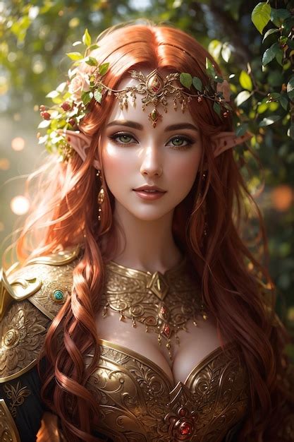 Premium Photo Female Elf Vector Illustration Portrait