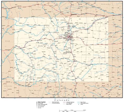Colorado Map In Adobe Illustrator Vector Format