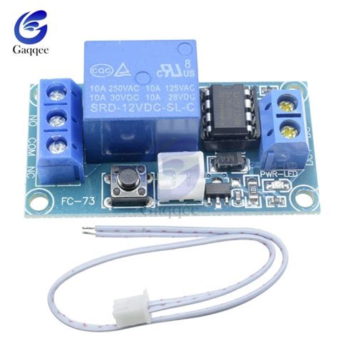 DC 12V 1CH Latching Relay Module Bistable Switch Button Start Stop 10A