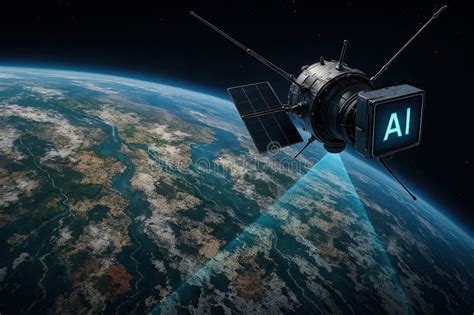 Artificial Intelligence Satellite Scanning Earth Ai Powered Space Technology For Real Time Data