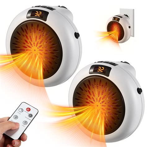 Meonum 2 Pack Small Space Heater 500w Portable Electric Small Heater