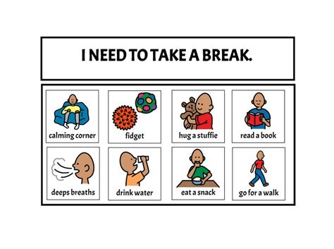 Boardmaker Take A Break Visual Prompting Card Etsy
