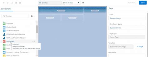 how to create dashboard and add to home page in salesforce