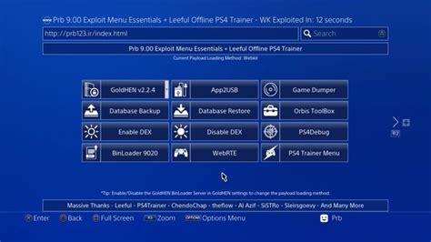 Prb Exploit Menu Essentials Leeful Offline Ps Trainer Beta Test Page