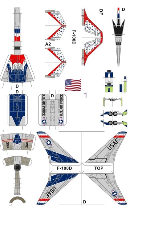 F 100d Usaf Paper Airplane Model