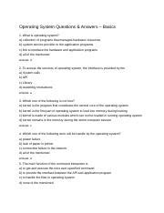 Operating System Questions1 Docx Operating System Questions Answers
