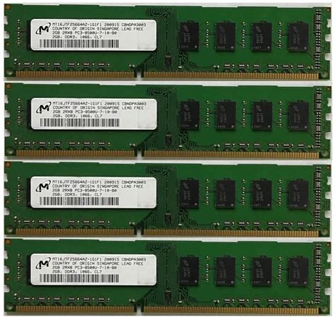 Оперативная память Crucial Dimm 8Gb (4*2Gb) DDR3 1066MHz PC3-8500 CL7 ...
