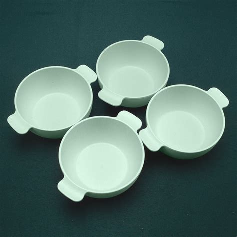 Herrnalise Set Of 4 Wheat Straw Bowls With Handles Reusable Microwave