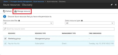 pim에서 관리할 azure 리소스 검색 microsoft entra id governance microsoft learn