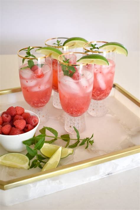 Raspberry Vodka Spritzer With Mint Home With Holliday