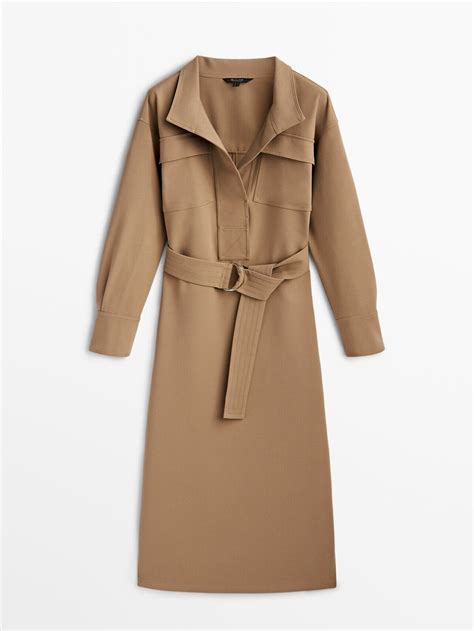 Massimo Dutti Midi Shirt Dress With Pockets And Belt Editorialist