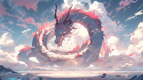 Ilustração De Personagens De Dragão De Anime Imagem Gerada Com Ia