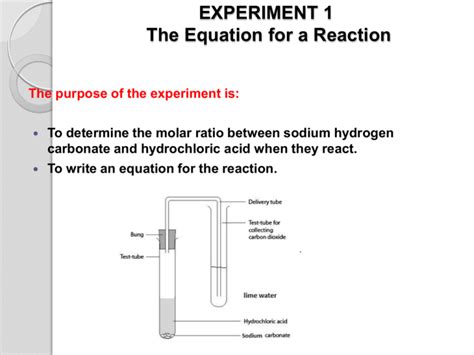 NaHCO3 HCl Reaction Molar Ratio Equation Experiment