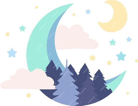 Premium Vector Hand Drawn Christmas Moon In Flat Style