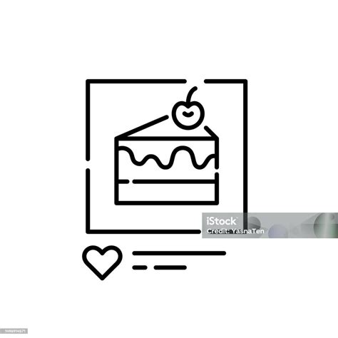 설탕 프로스팅과 체리를 얹은 케이크 조각 베이킹 취미 소셜 미디어에 맛있는 사막 게시물 완벽한 픽셀 가상현실에 대한 스톡 벡터 아트 및 기타 이미지 Istock