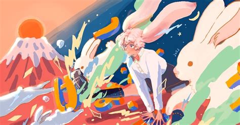 オリジナル うさぎの上り坂 麦のイラスト Pixiv