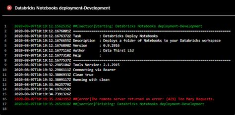 Too Many Requests Issue 27 DataThirstLtd Databricks Vsts Tools GitHub