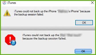 ITunes Backup Session Failed Problem