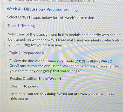 solved week 4 ﻿discussion ﻿preparednessselect one 1