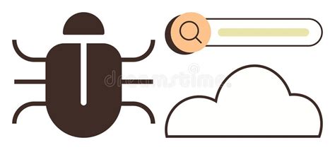 Bug Detection And Cloud Analysis Concept With Search Bar And Cloud