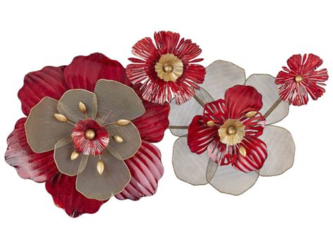 Décoration murale fleurs rouges Scandium Maisons du Monde
