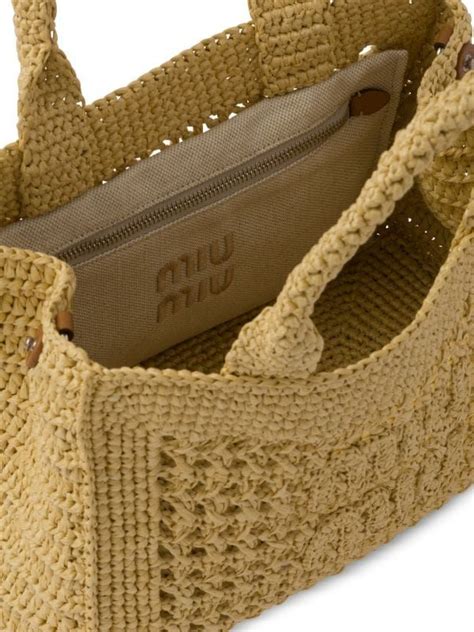 Miu Miu Crochet Knit Tote Bag Farfetch Knitting Tote Crochet Tote