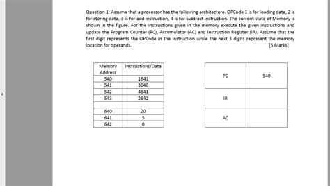 Solved Question Assume That A Processor Has The Following Chegg Com