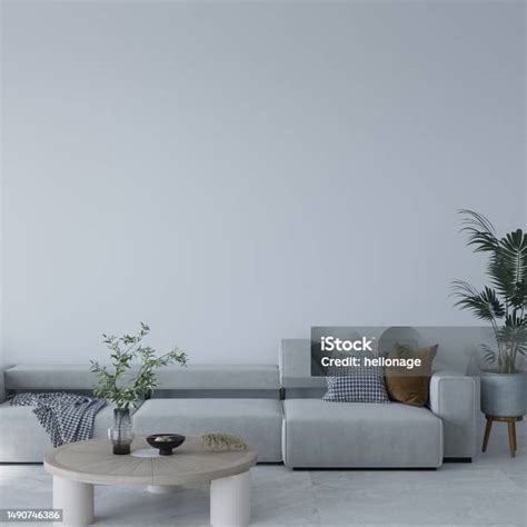 Mockup Interior Modern Dinding Kosong Mockup Dinding Tanpa Bingkai Foto