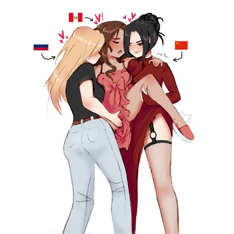 Rule 34 3girls Asian Female Black Hair Blonde Hair Blush China