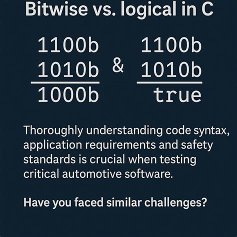 🔍 Bitwise Vs Logical In C — A Subtle But Critical Distinction Its