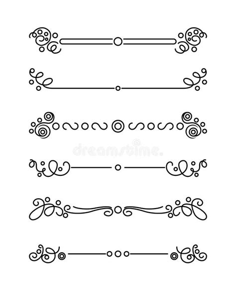 Set Of Text Dividers Calligraphic Graphic Design Elements 03 Stock