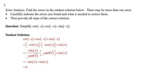Solved Error Analysis Find The Errors In The Babe Chegg Com