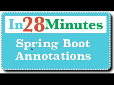 Spring Boot Annotations SpringBootApplication SpringBootTest More YouTube