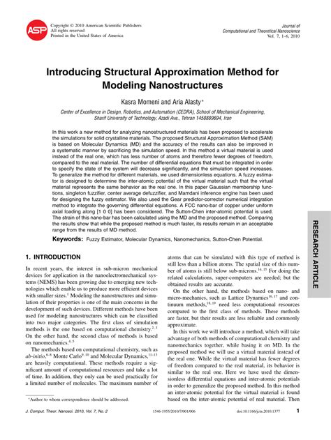 pdf introducing structural approximation method for modeling