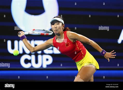 Xinyu Gao Of China Plays A Return Shot To Laura Siegemund Of Germany