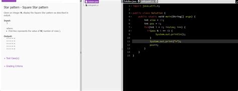 Solved Star Pattern Square Star Pattern Given An Integer