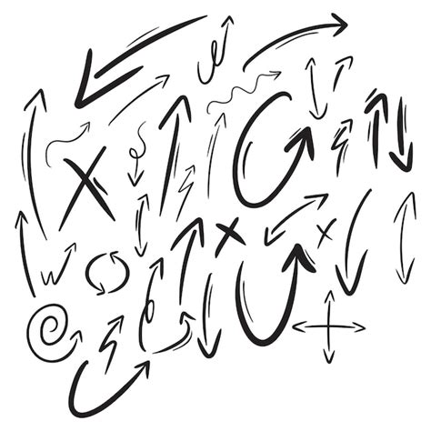 Colección de flechas dibujadas a mano Vector Premium