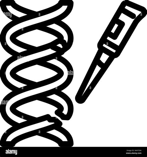 Crispr Tool Genetic Engineering Line Icon Vector Illustration Stock