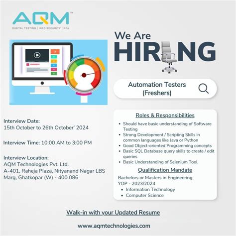 Tech Hiring On Linkedin Automationtester Freshers Trainee