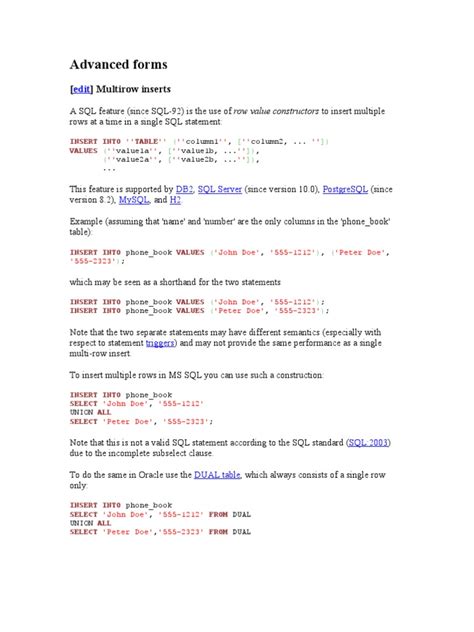 Advanced Forms Of Insert Pdf Areas Of Computer Science Data