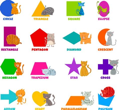 Geometric Shape Character Icons Set Royalty Free Vector